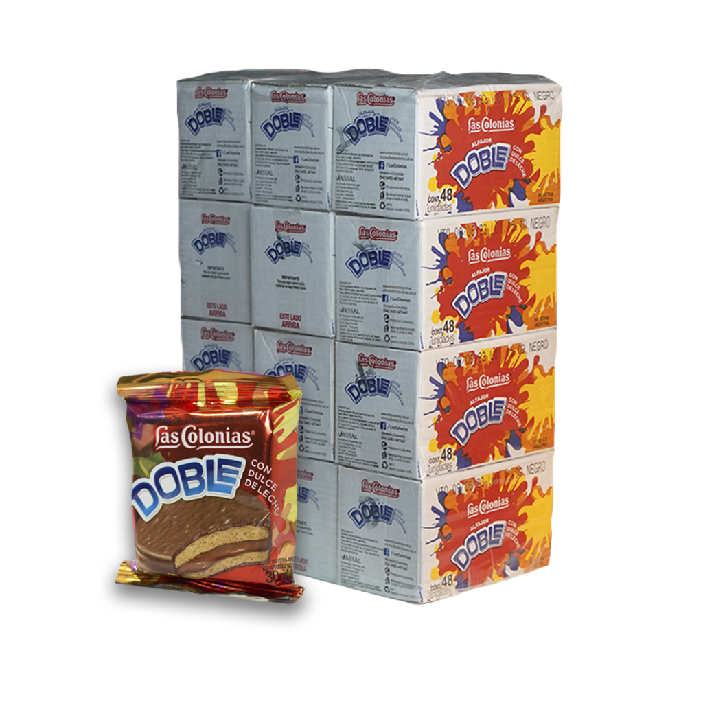 Caja Alfajor 3 Pisos Negro 24u x 65g - Las Colonias